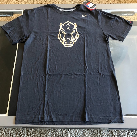 Nike | Shirts | Nike Drifit Arkansas Razorbacks Silver Foil Logo | Poshmark